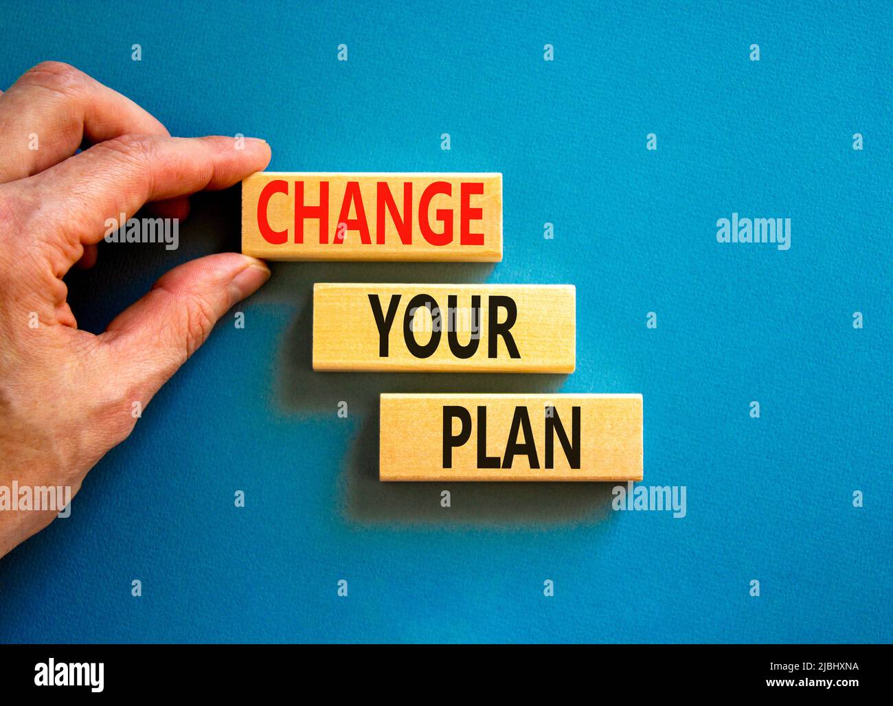 Change your plan symbol. Concept words Change your plan on wooden ...
