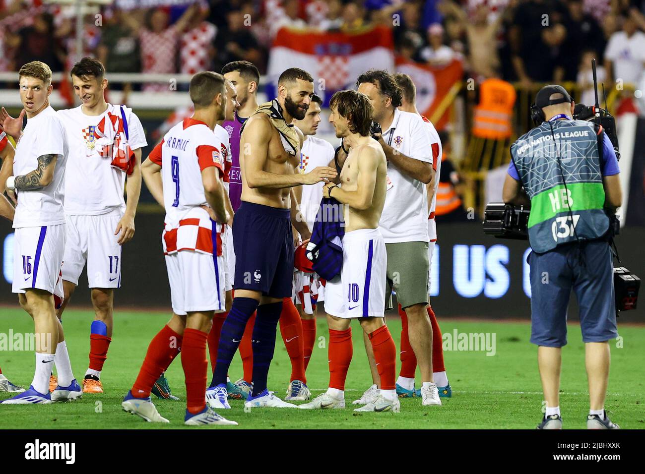 SPLIT, CROATIA - JUNE 06: Players of Croatia after the UEFA Nations ...