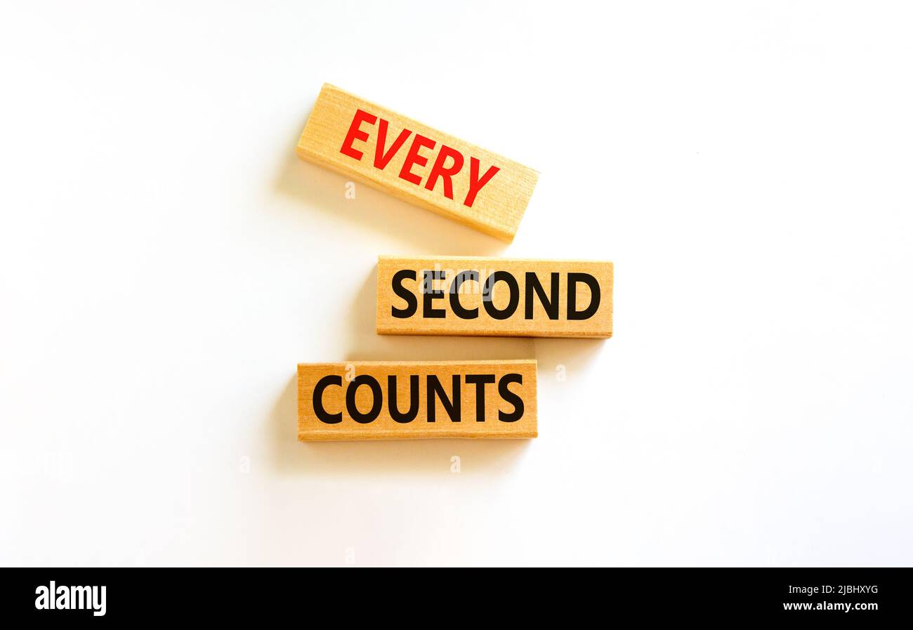 Every second counts symbol. Concept words Every second counts on wooden ...