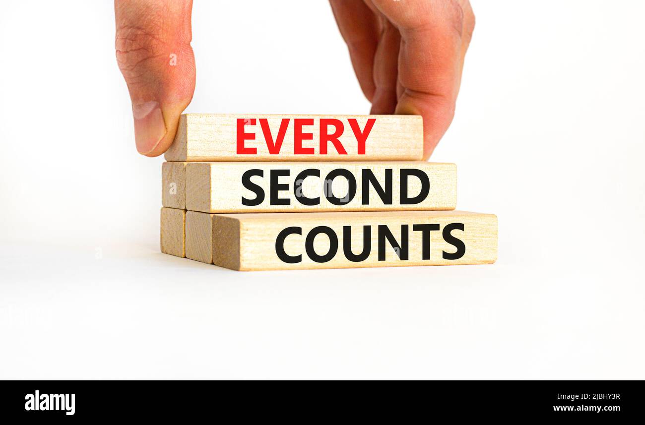 Every second counts symbol. Concept words Every second counts on wooden ...