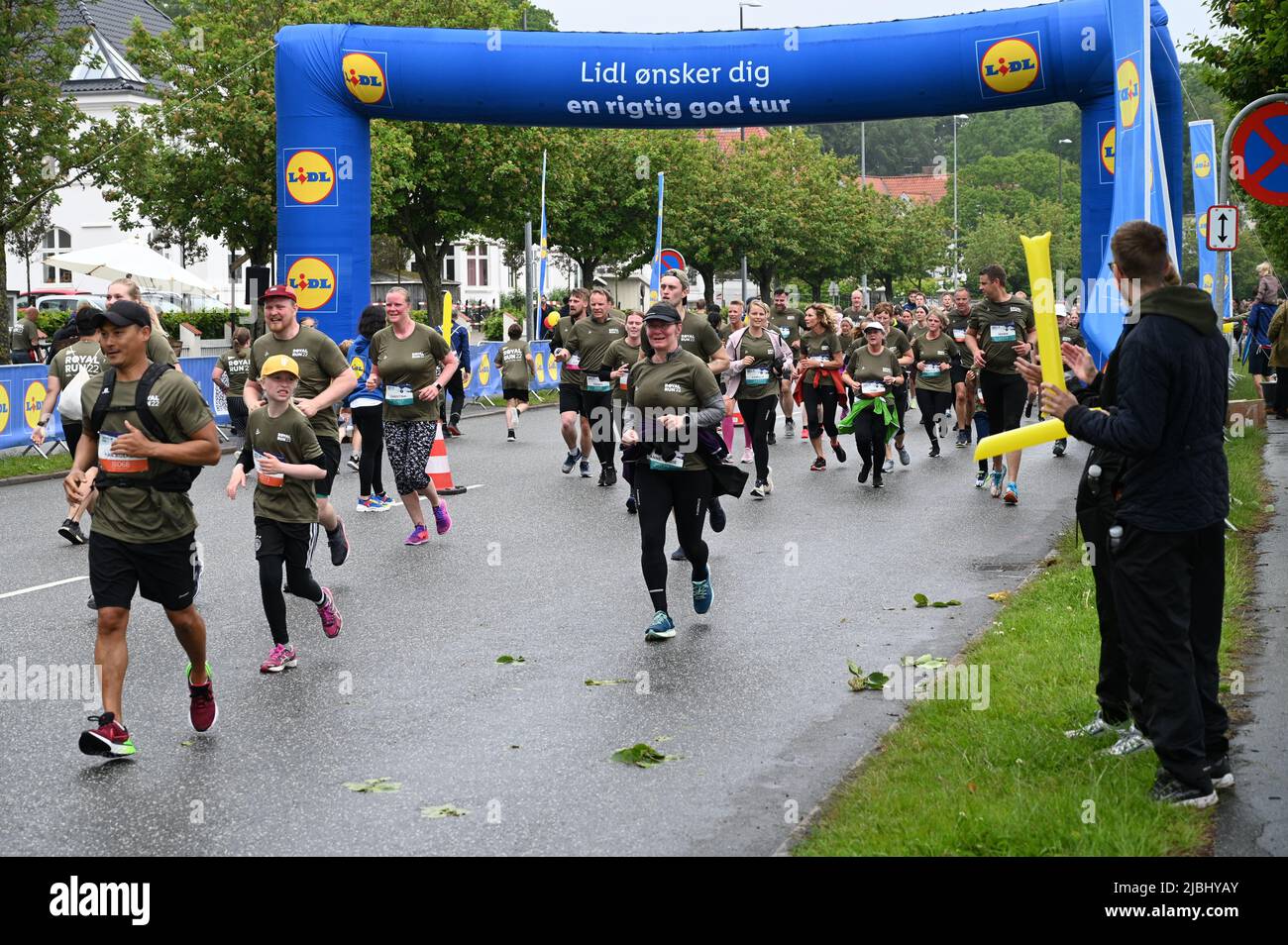 Royal run - a big crowd running in Aarhus, Denmark on 6 June 2022 Stock ...