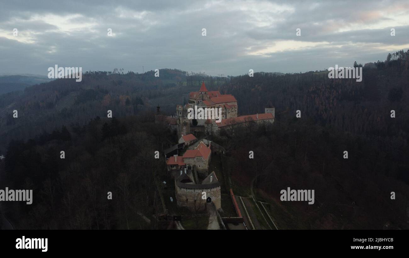 Historical old castle Pernstejn and its gardens in central Europe ...