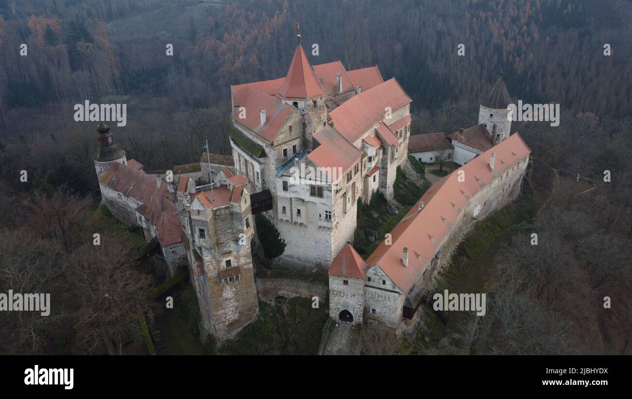 Historical old castle Pernstejn and its gardens in central Europe ...