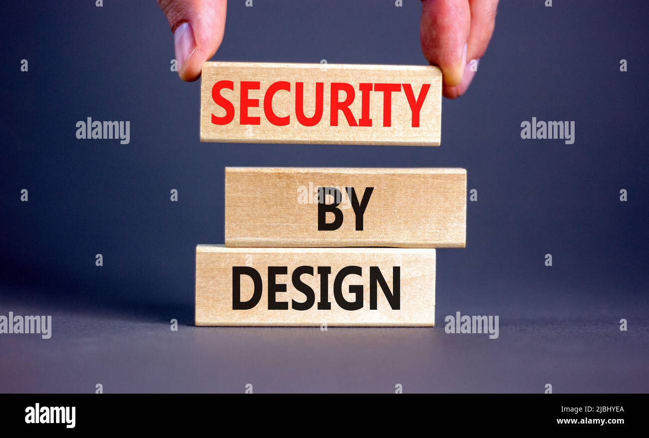 Security by design symbol. Concept words Security by design on wooden ...