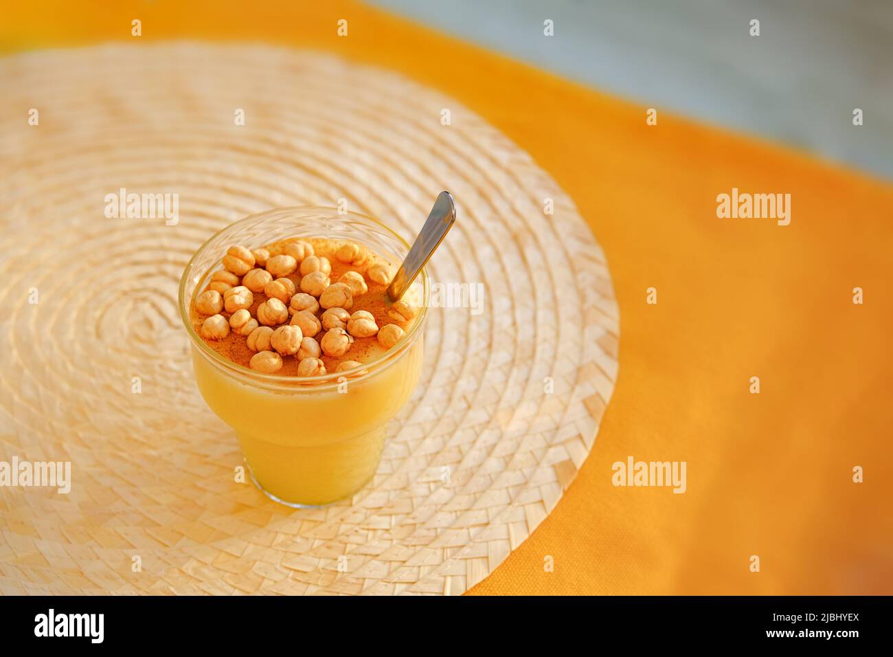 Boza or bosa, bozo, traditional Turkish beverage with leblebi. Malt ...