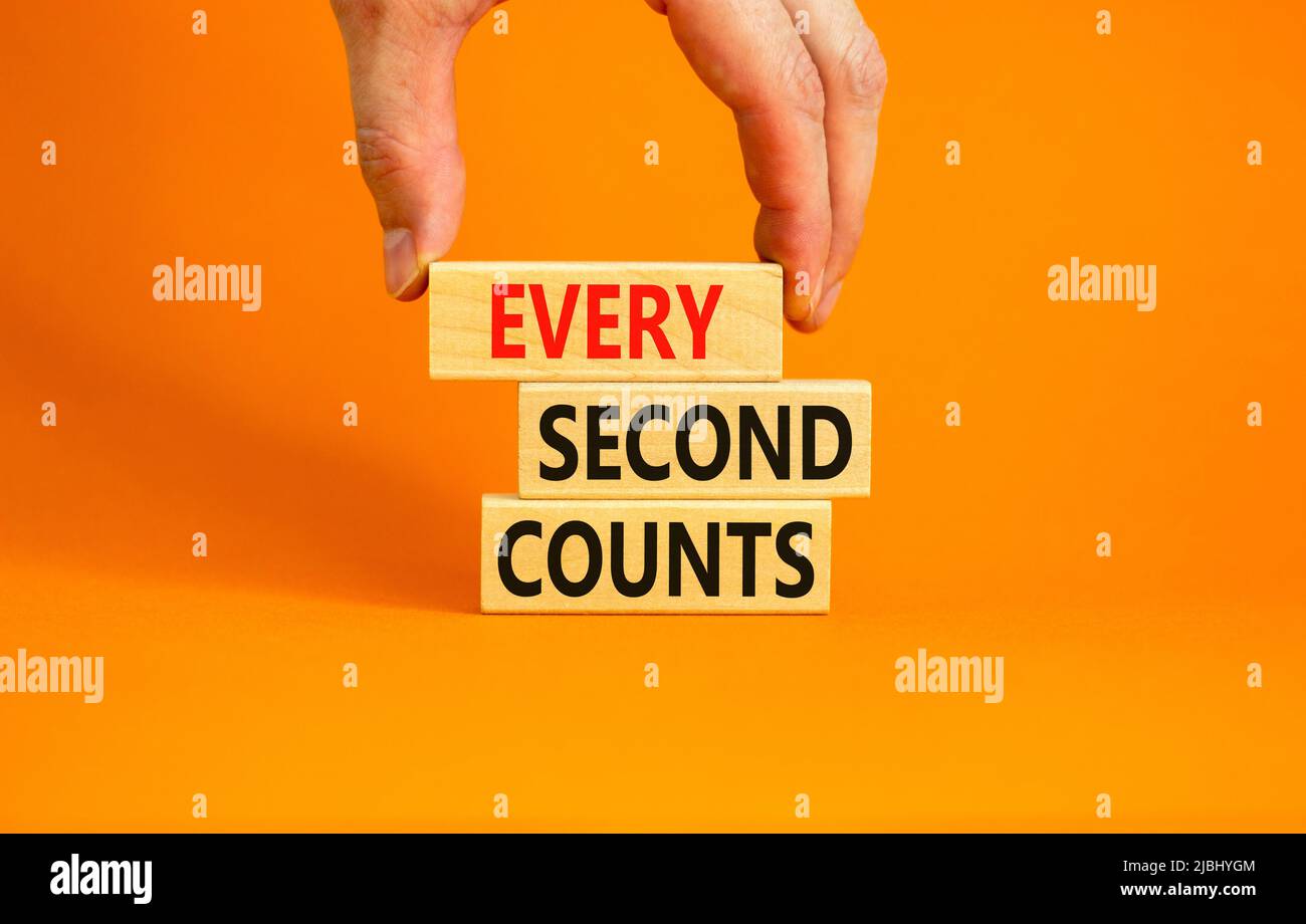 Every second counts symbol. Concept words Every second counts on wooden ...