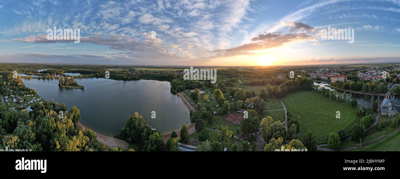 Podebrady historical city and Castle at Labe river,Chateau Poděbrady ...