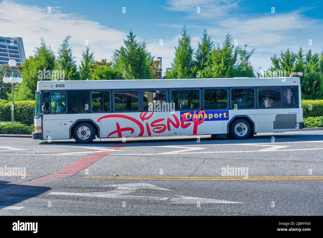 Disney Transport themed bus with logo used to transport guests around ...