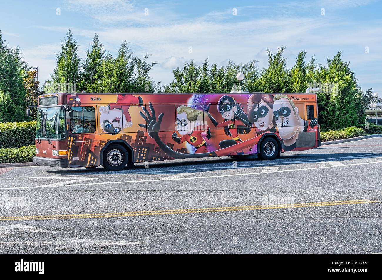 Disney Transport themed bus with The Incredibles used to transport ...