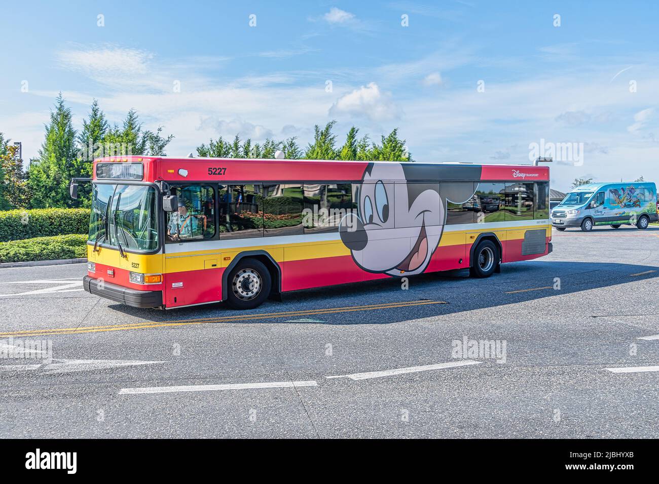 Disney Transport themed bus with Mickey Mouse used to transport guests ...