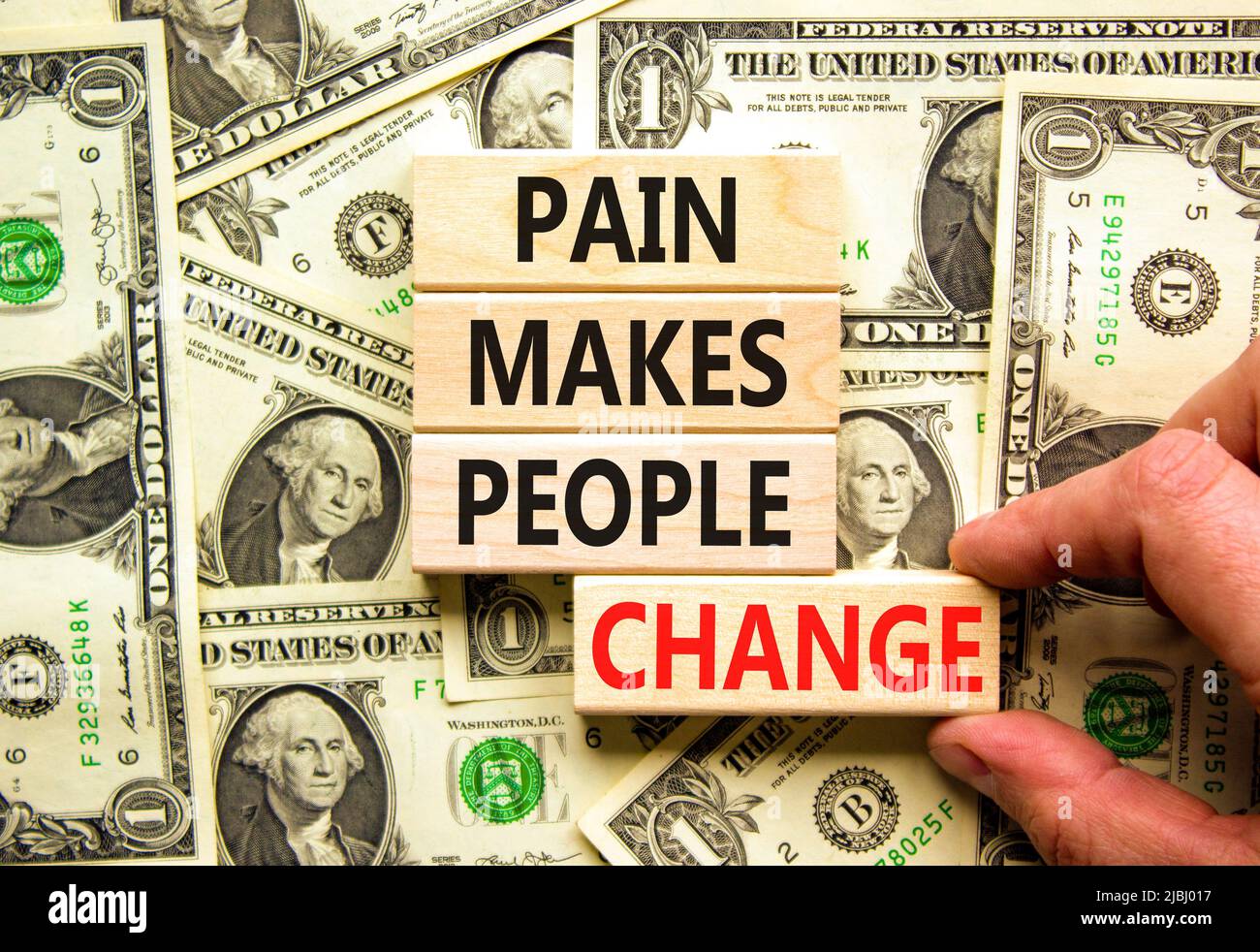 Pain makes people change symbol. Concept words Pain makes people change ...