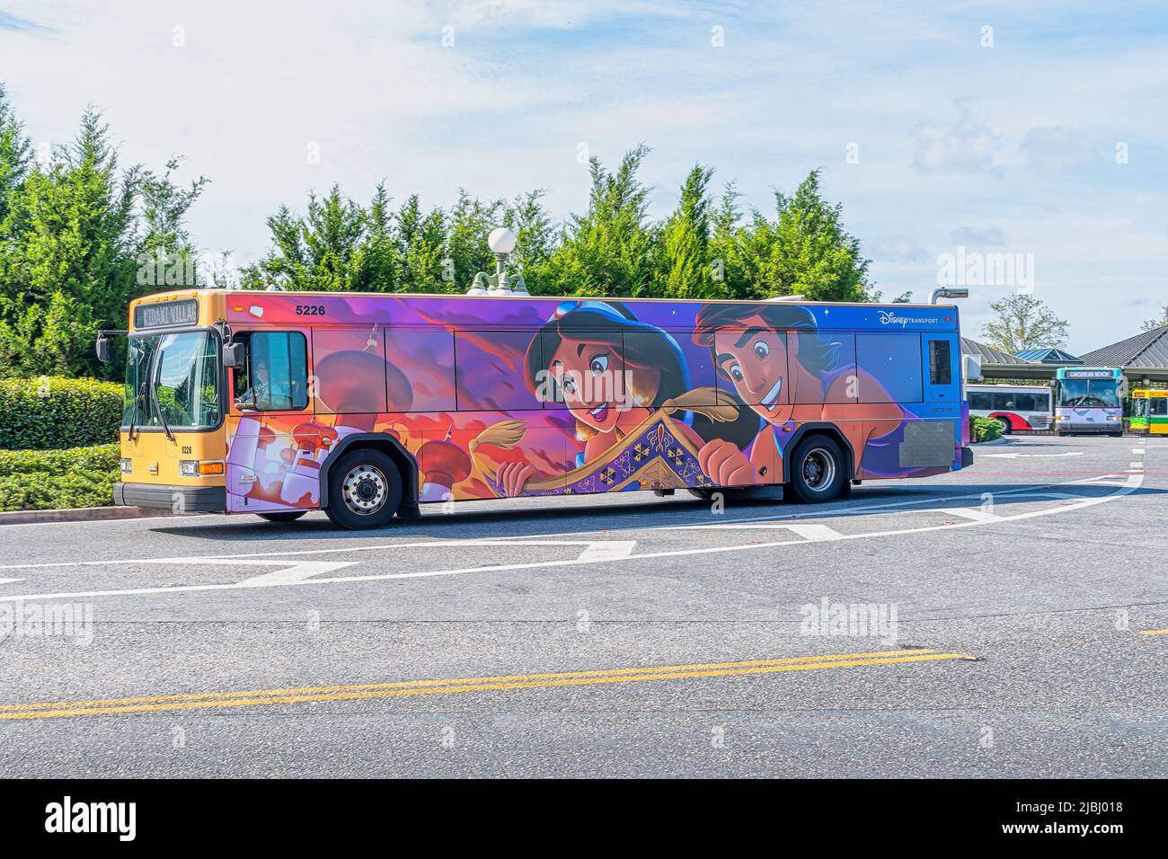 Disney Transport themed bus with Aladdin used to transport guests ...