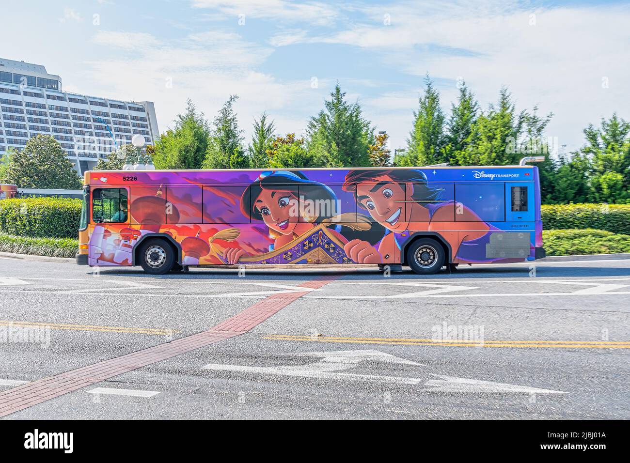 Disney Transport themed bus with Aladdin used to transport guests ...