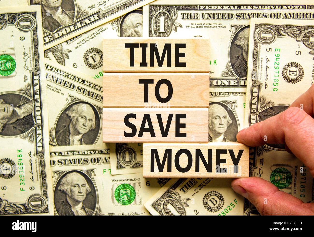 Time to save money symbol. Concept words Time to save money on wooden ...