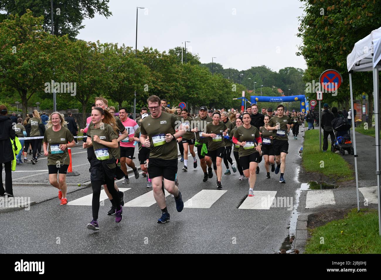 Royal run - a big crowd running in Aarhus, Denmark on 6 June 2022 Stock ...