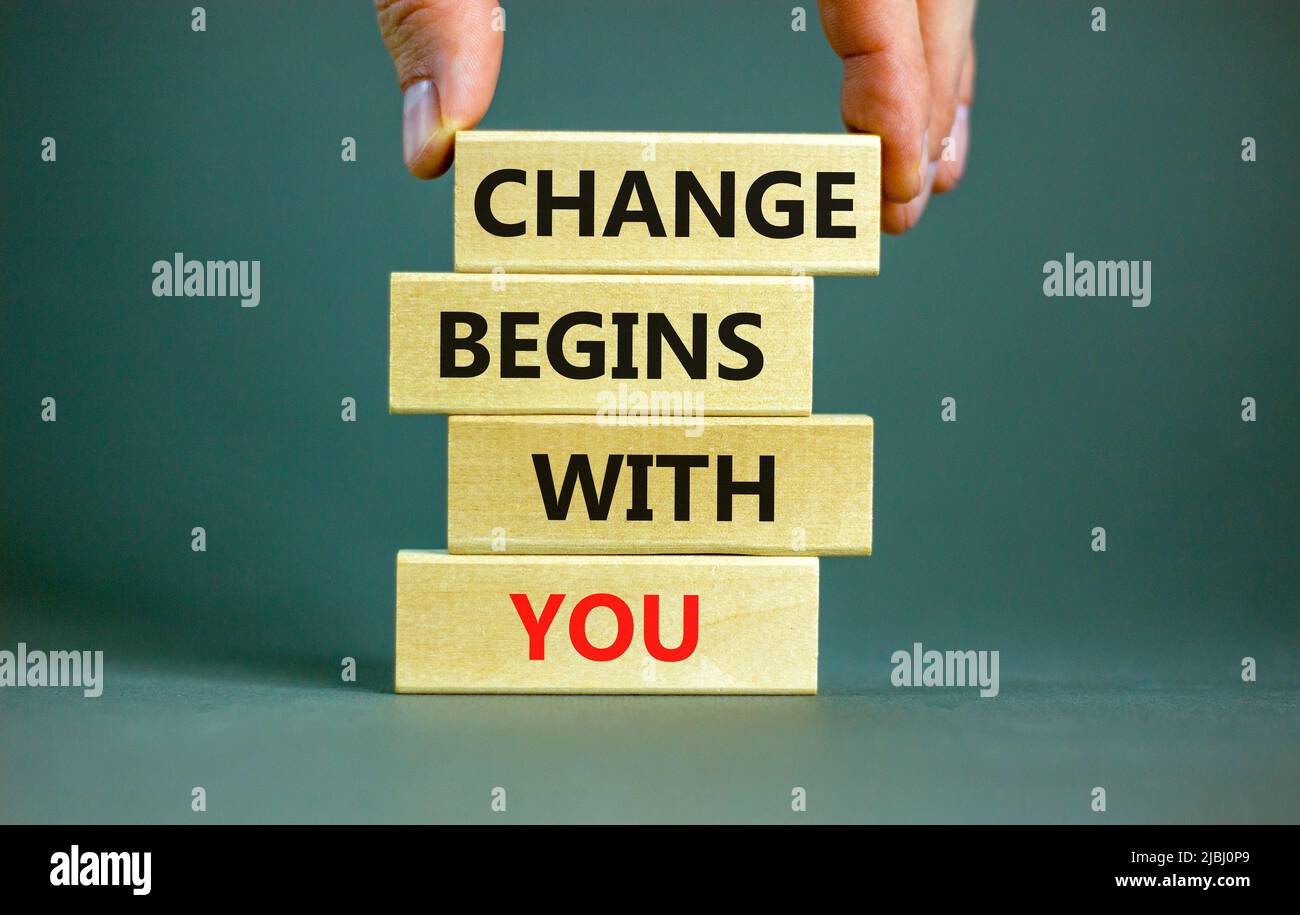Change begins with you symbol. Concept words Change begins with you on ...