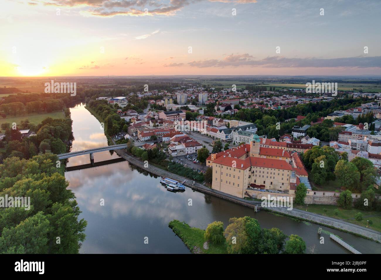 Podebrady historical city and Castle at Labe river,Chateau Poděbrady ...