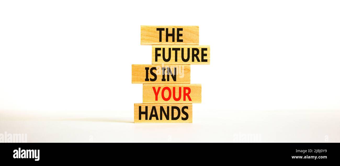 The future is in your hands symbol. Concept words The future is in your ...