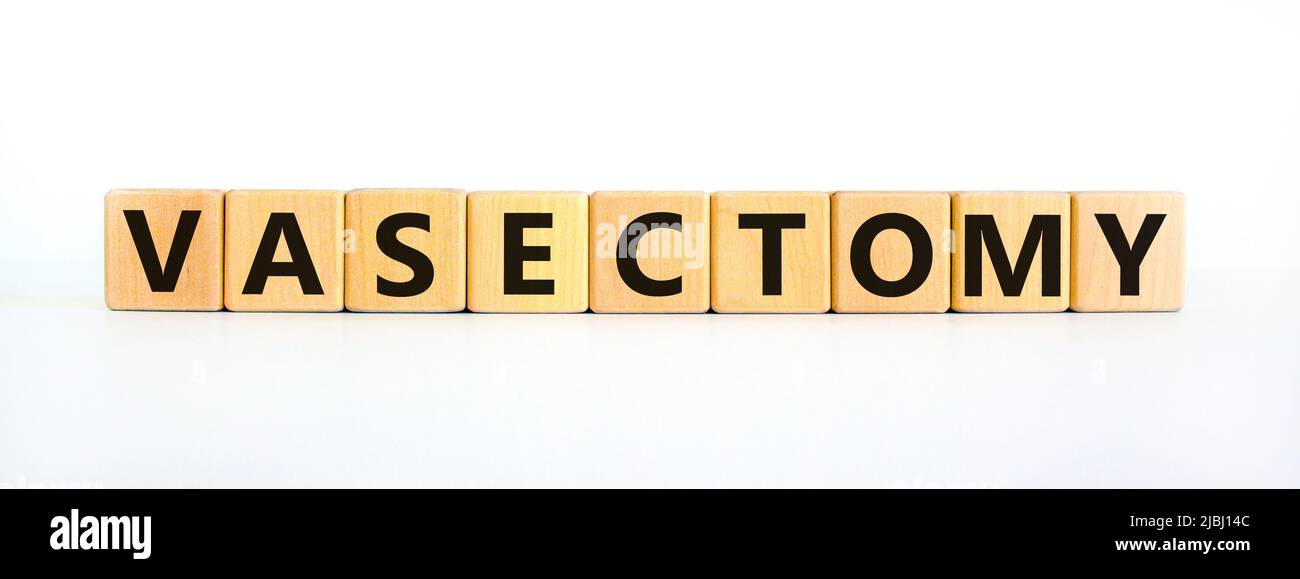 Vasectomy symbol. Concept words Vasectomy on wooden blocks. Beautiful ...