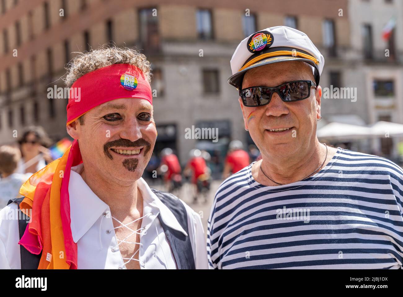 CREMONA, ITALY - JUNE 2022: Gay Pride Parade. People flock to the ...