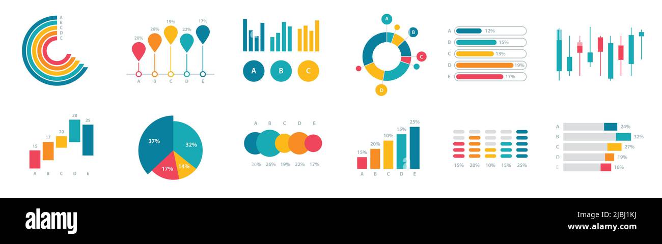 Financial charts, information data statistics, diagrams, financial ...