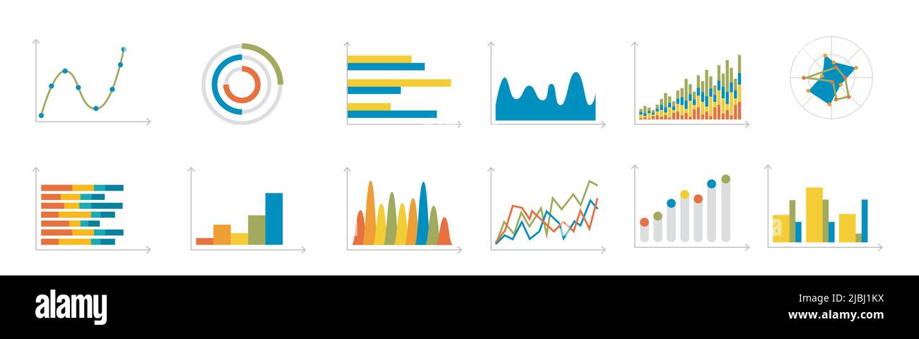 Financial charts, information data statistics, diagrams, financial ...