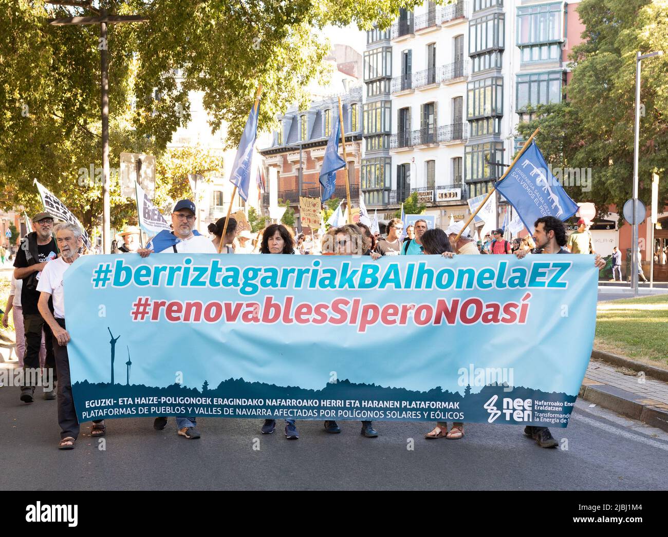 Pamplona, Spain - 28 May 2022 - Protest against renewable energy ...