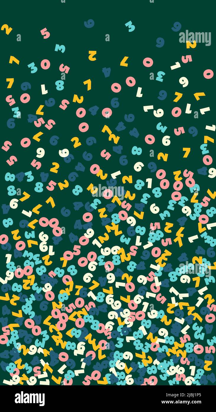 Falling pastel numbers. Math study concept with flying digits. Pleasing ...