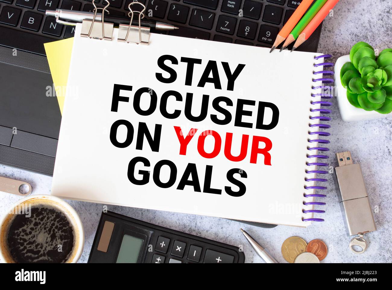 Inspirational Quote Stay Focused On Your Goals With Text Message On