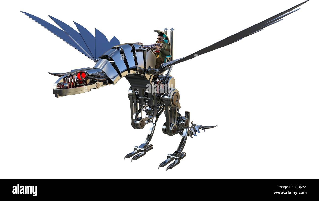 3D-illustration of a mechanic steam dragon Stock Photo - Alamy