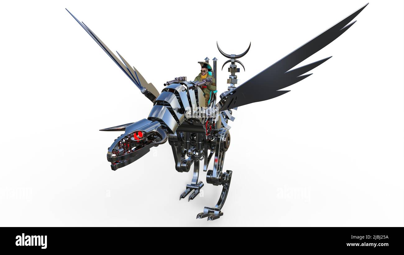 3D-illustration of a mechanic steam dragon Stock Photo - Alamy