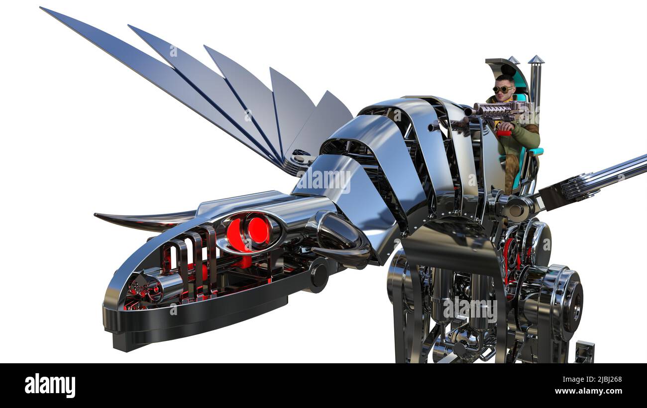 3D-illustration of a mechanic steam dragon Stock Photo - Alamy