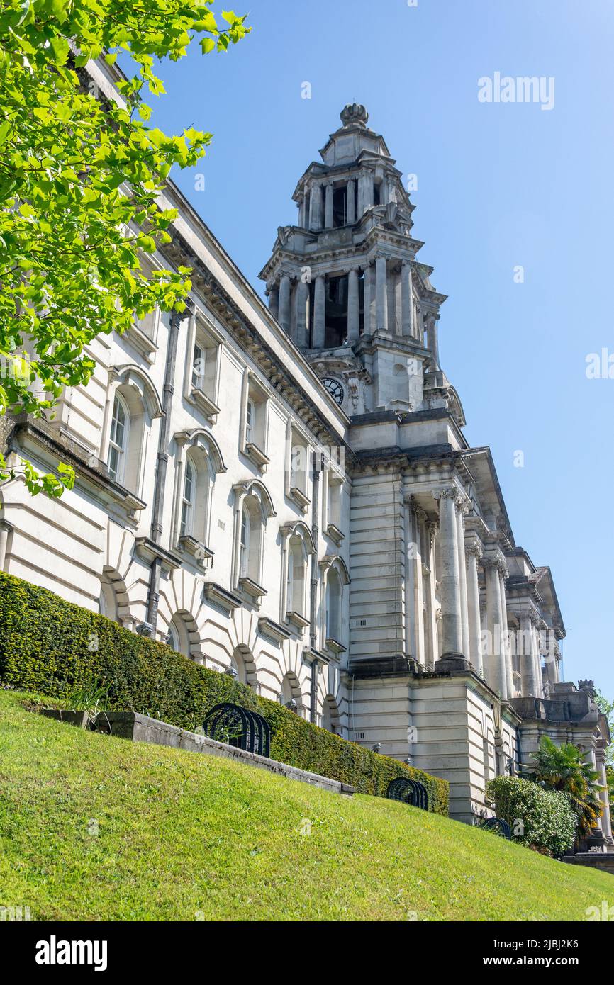 Stockport town hall clock tower architecture building facade wel hi-res ...