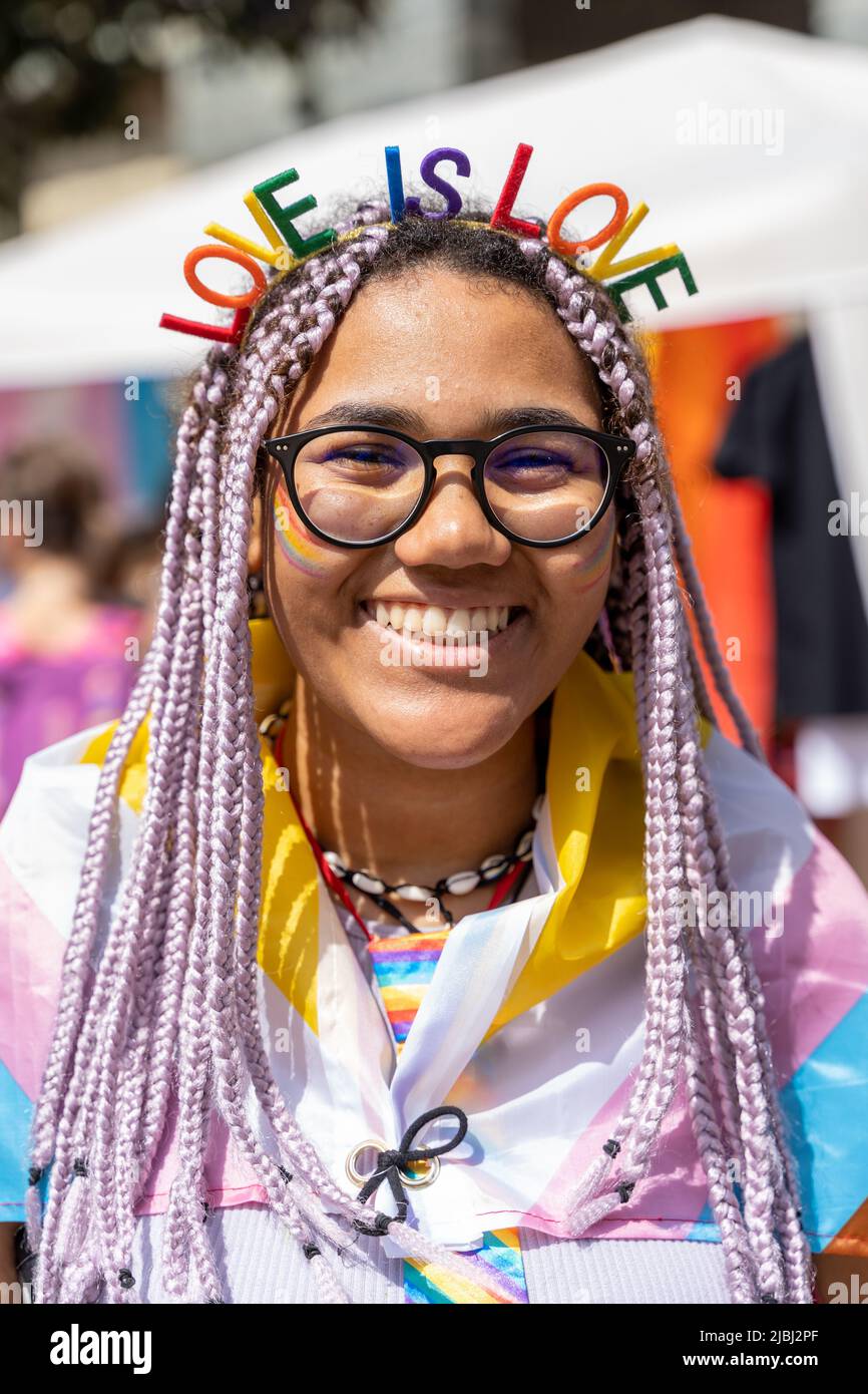 CREMONA, ITALY - JUNE 2022: Gay Pride Parade. People flock to the ...
