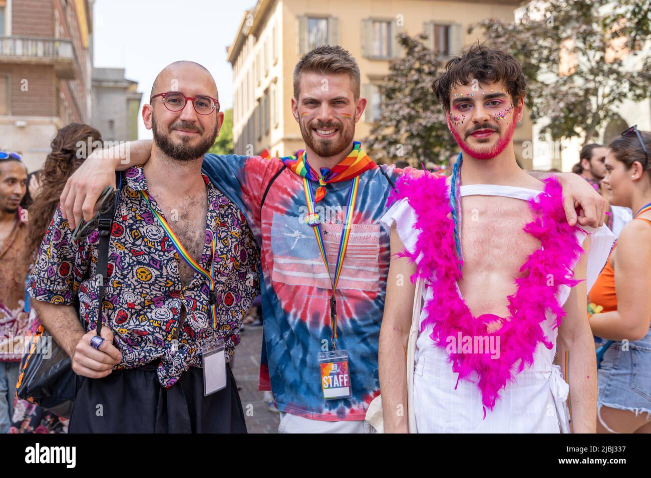 CREMONA, ITALY - JUNE 2022: Gay Pride Parade. People flock to the ...