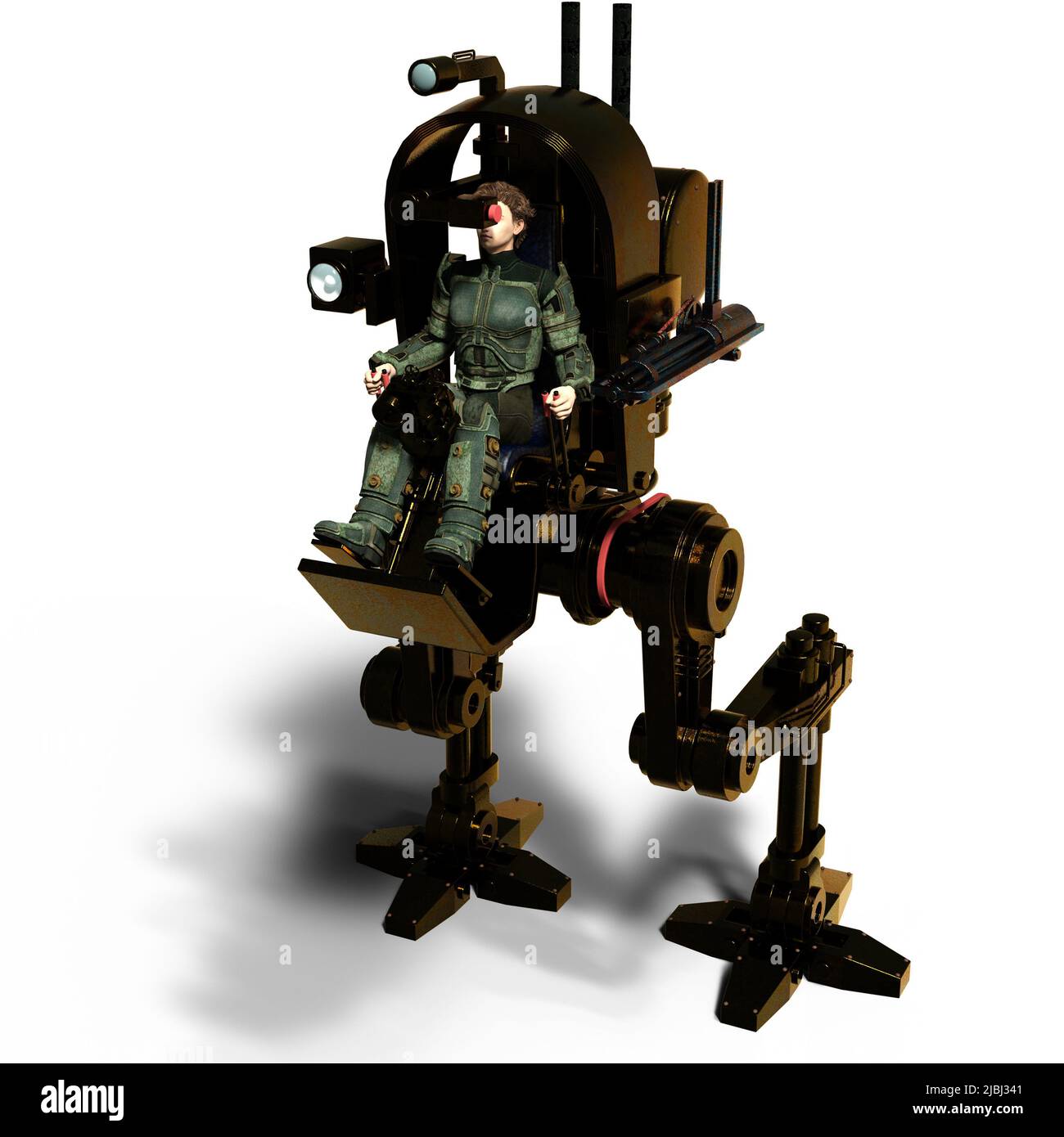 3D-illustration of a mechanic robot walker Stock Photo - Alamy