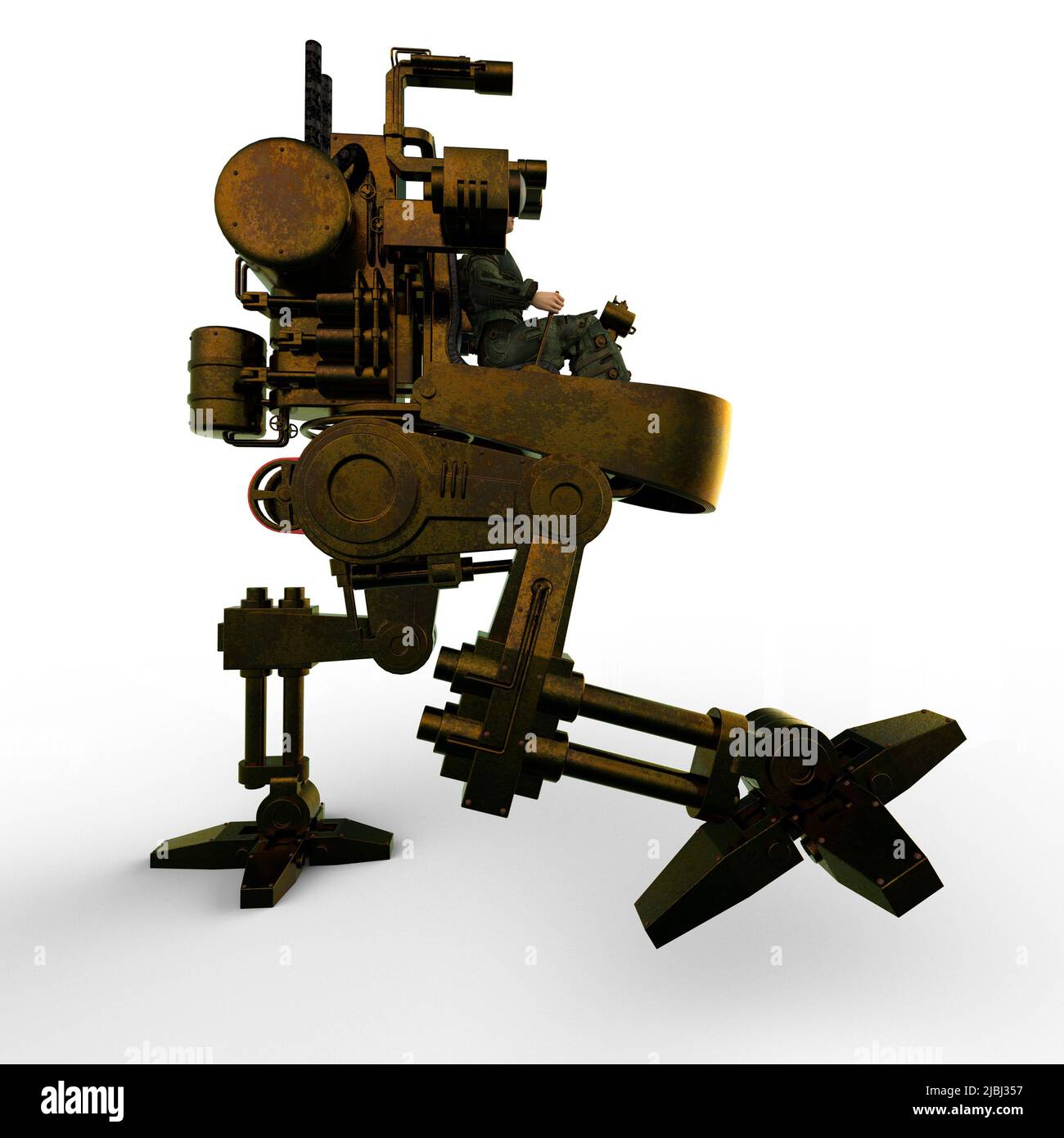 3D-illustration of a mechanic robot walker Stock Photo - Alamy