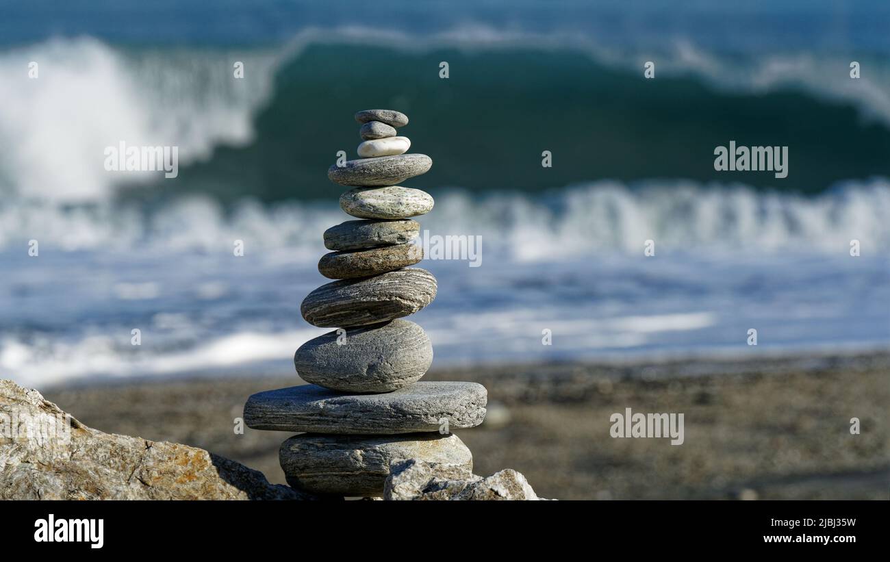Rock cairn beach hi-res stock photography and images - Alamy
