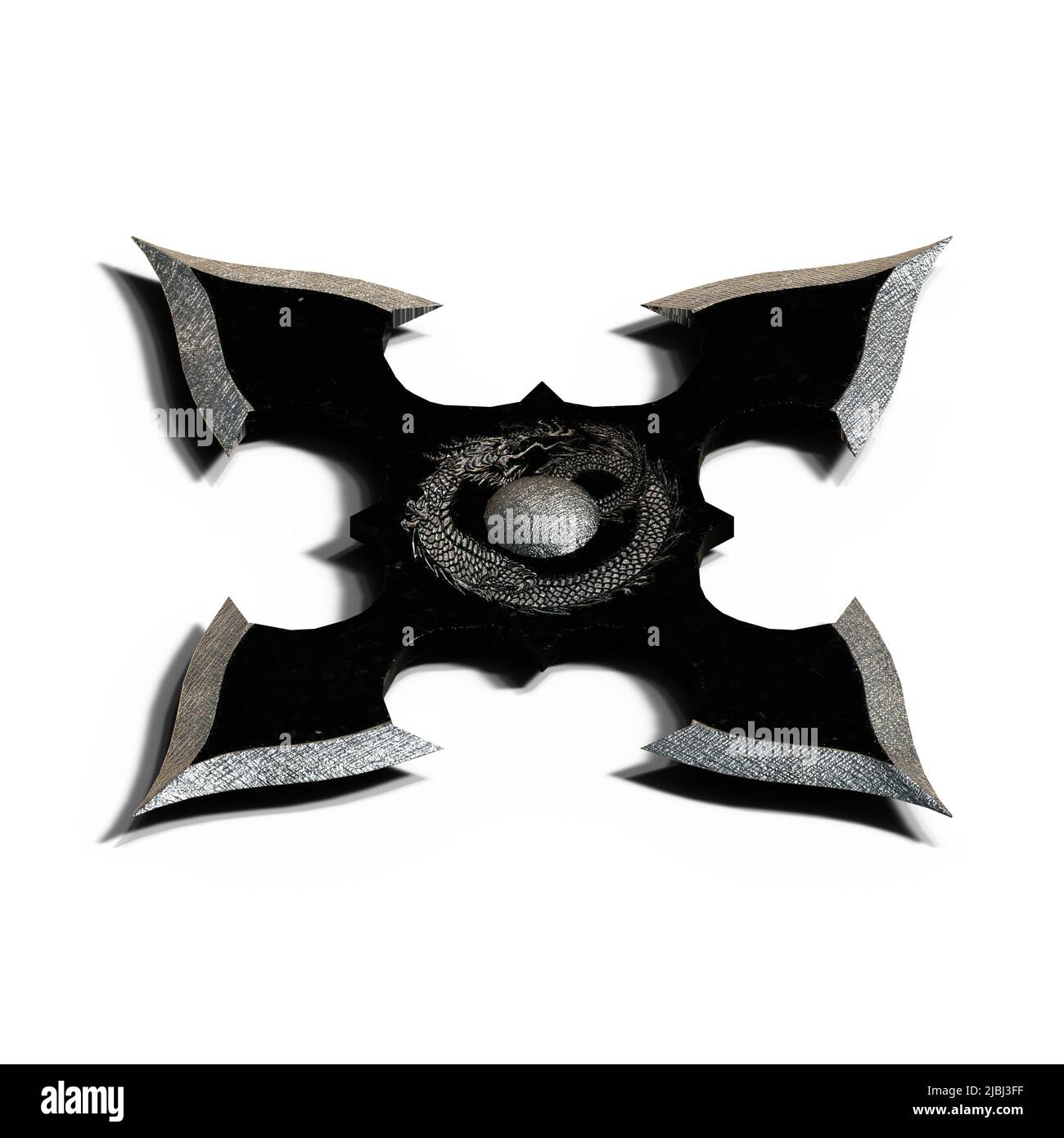 3D-Illustration of an Isolated shuriken weapon Stock Photo - Alamy