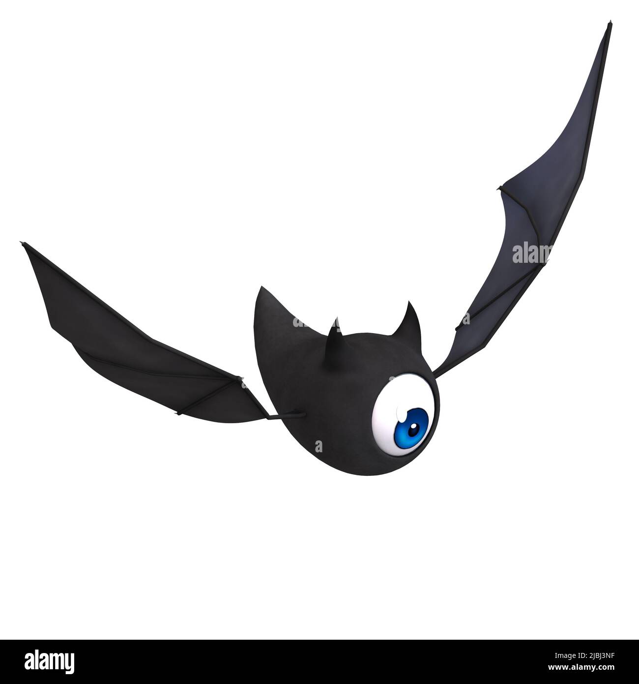 3D-illustration of a cute and funny one-eyed cartoon bat Stock Photo ...