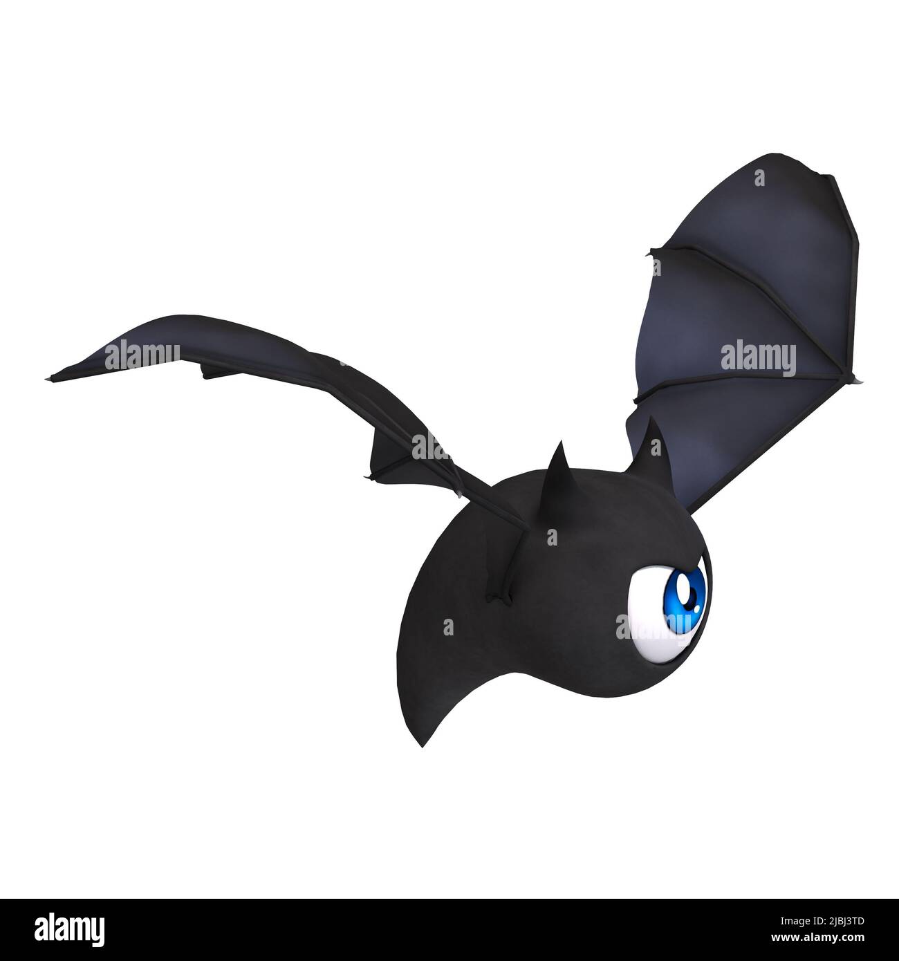 3D-illustration of a cute and funny one-eyed cartoon bat Stock Photo ...