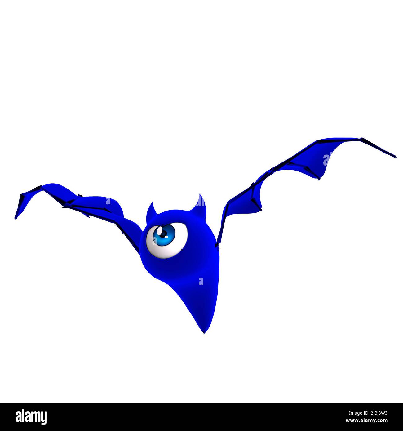 3D-illustration of a cute and funny one-eyed cartoon bat Stock Photo ...