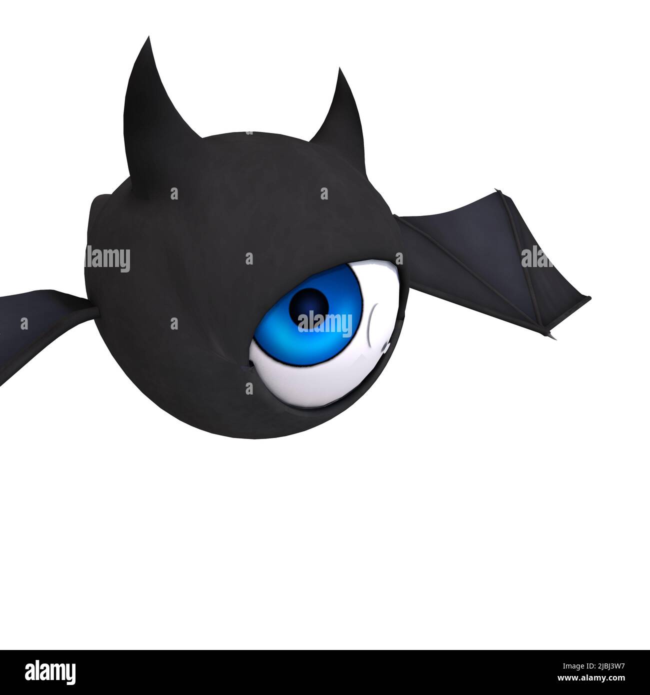 3D-illustration of a cute and funny one-eyed cartoon bat Stock Photo ...