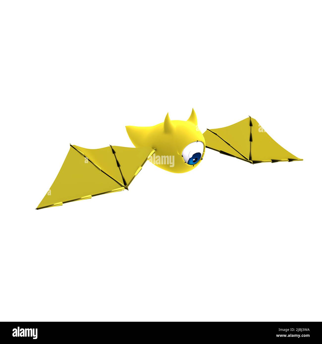 3D-illustration of a cute and funny one-eyed cartoon bat Stock Photo ...