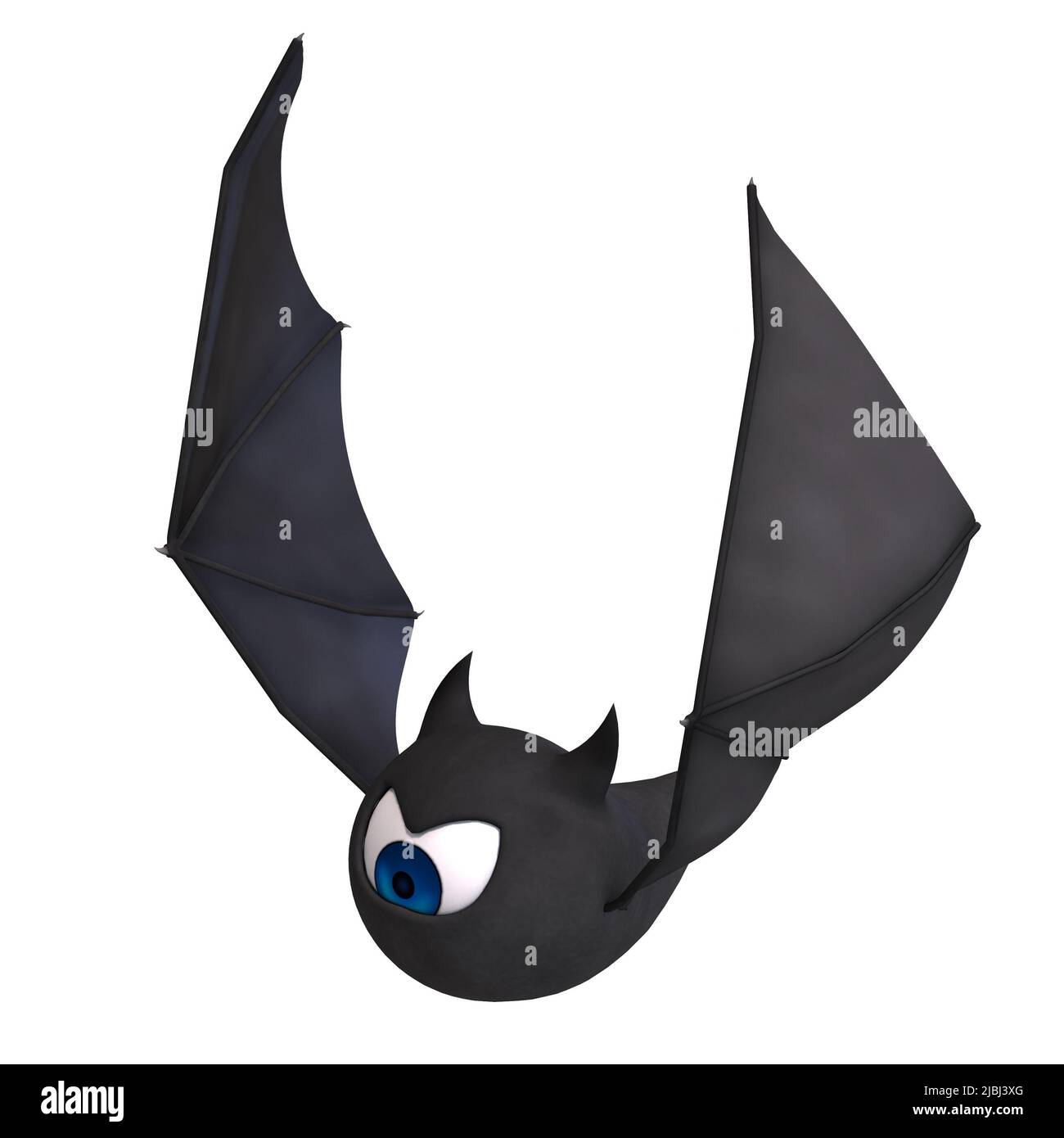 3D-illustration of a cute and funny one-eyed cartoon bat Stock Photo ...