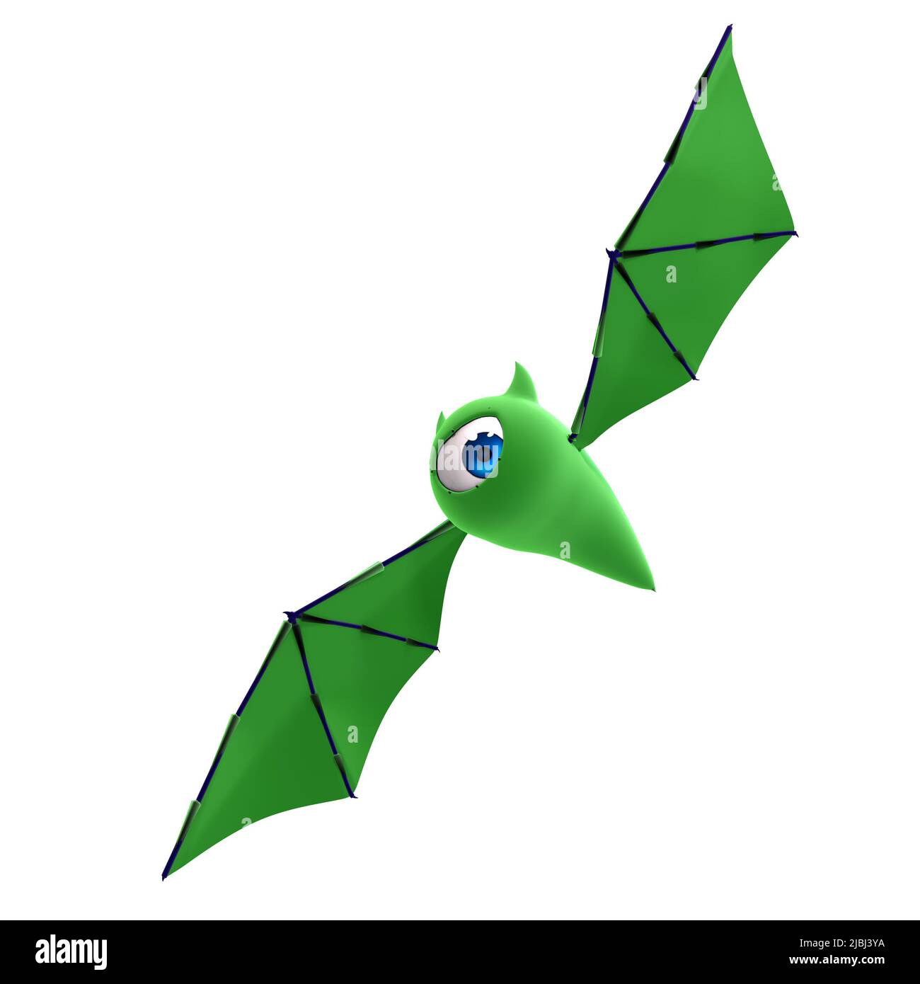 3D-illustration of a cute and funny one-eyed cartoon bat Stock Photo ...