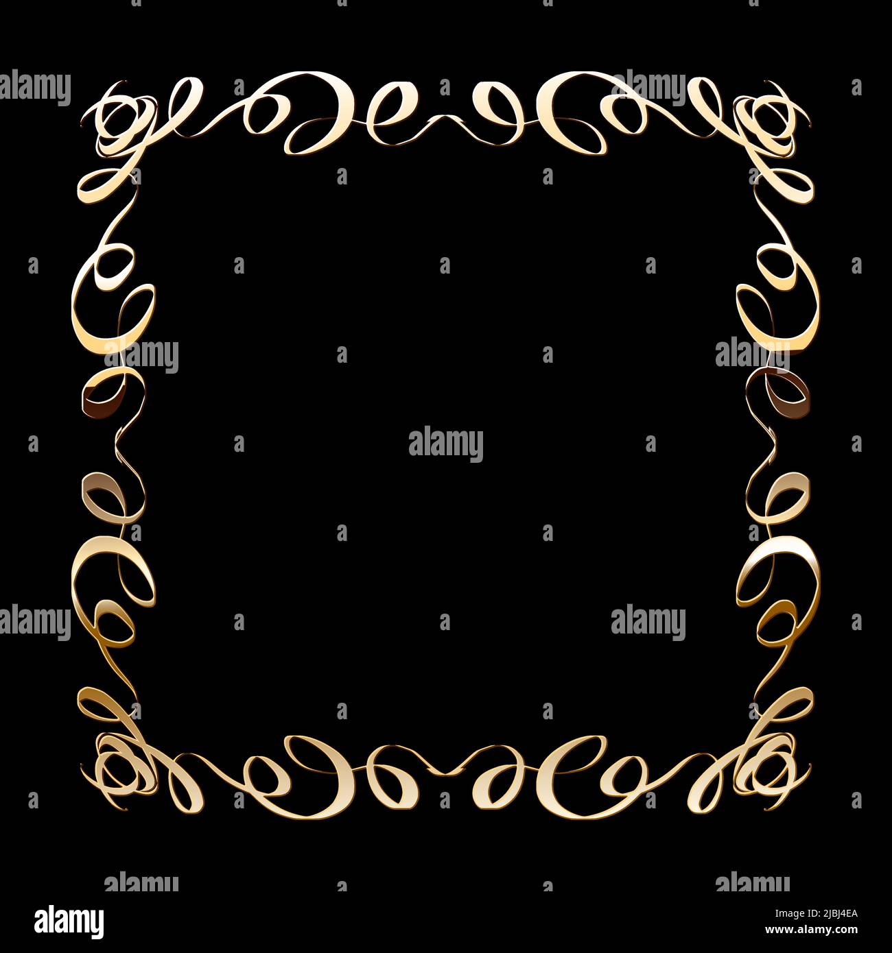 Vector luxury golden frame. Ornamental shiny gold decorative design ...