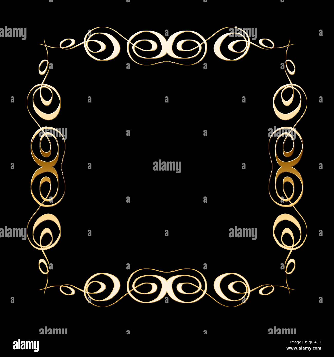Vector luxury golden frame. Ornamental shiny gold decorative design ...