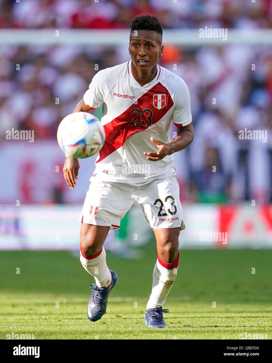 Santiago Ormeno of Peru during the friendly match between Peru and New ...