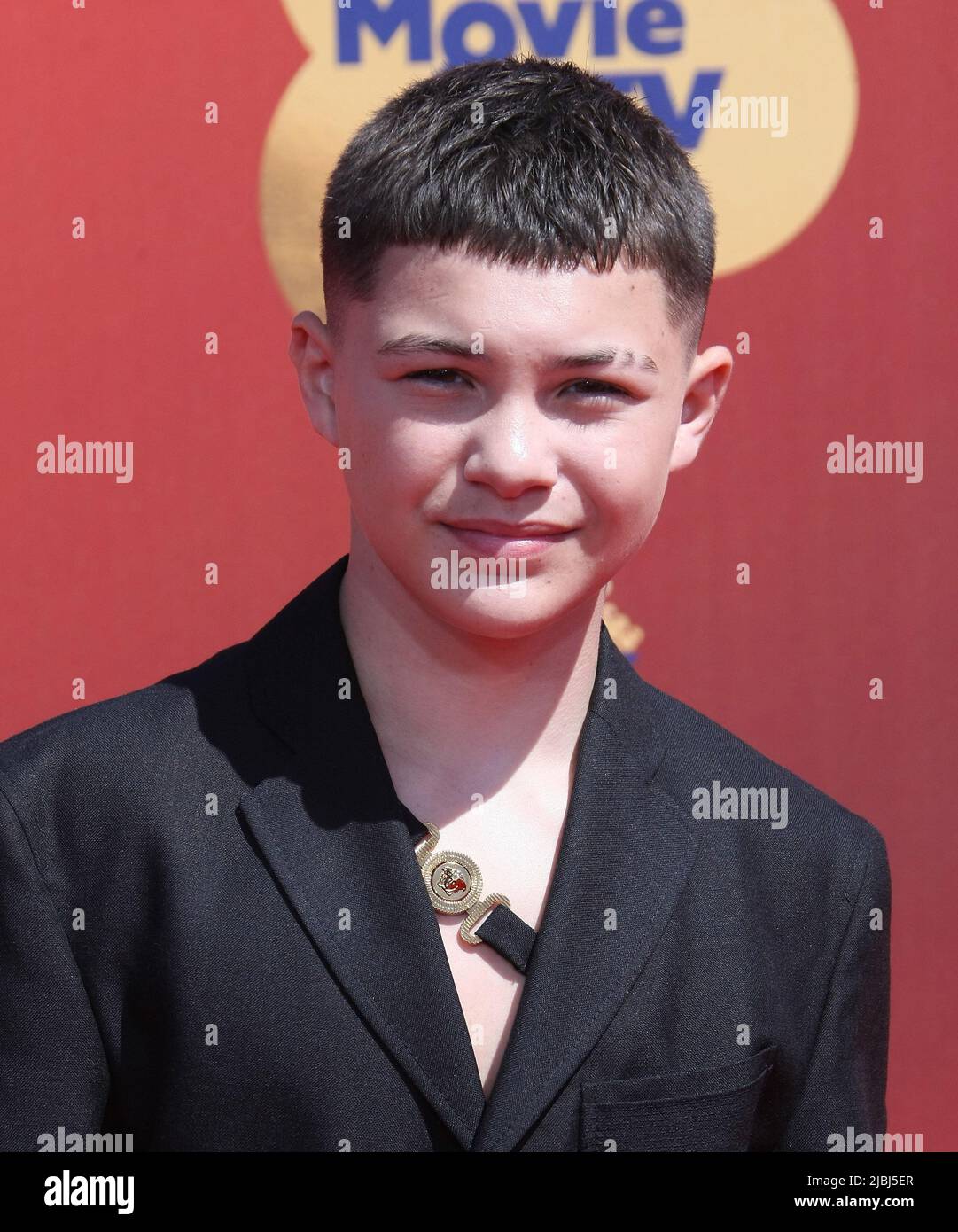 Javon Walton attends the 2022 MTV Movie & TV Awards at Barker Hangar on ...